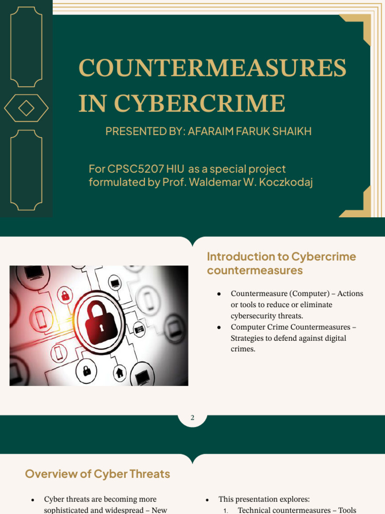 Cybercrime Countermeasures Overview | PDF | Security | Computer Security