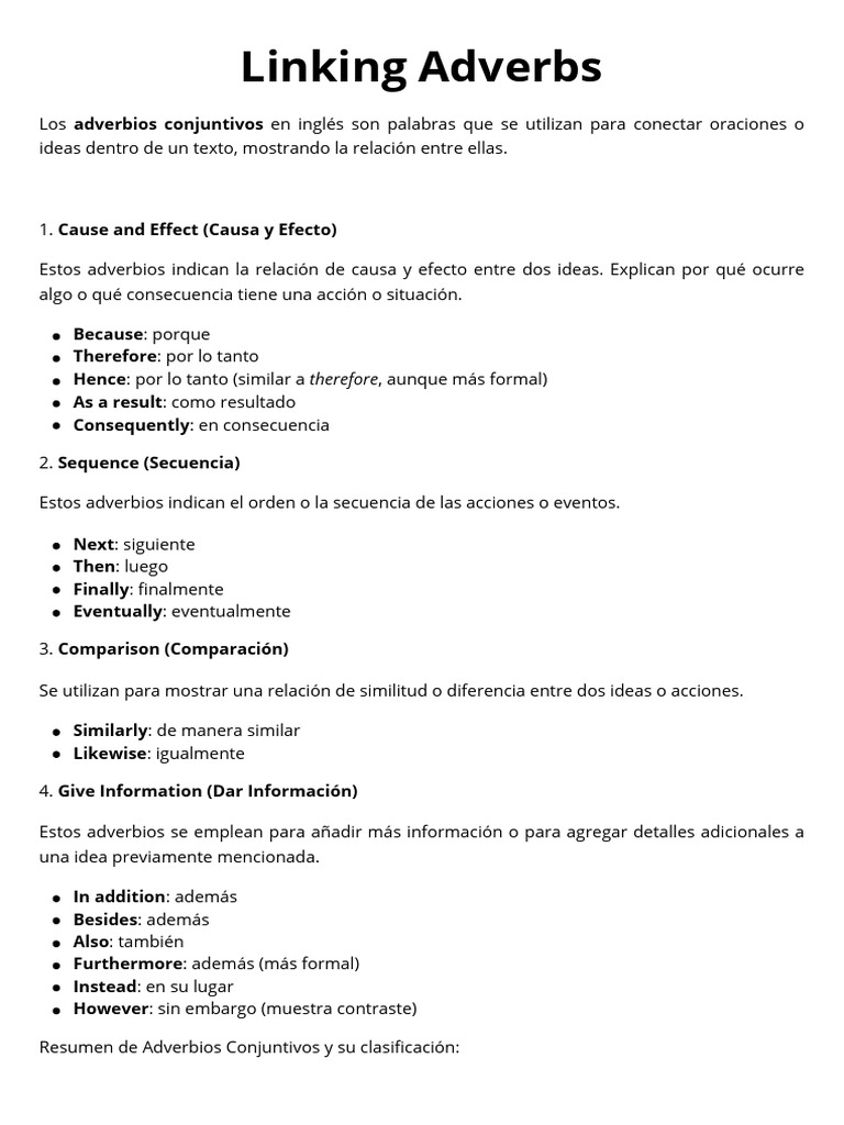 Linking Adverbs | PDF
