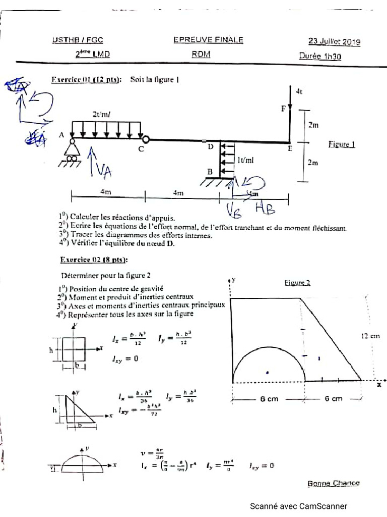 Examen3 Résistance des Matériaux 1 | PDF