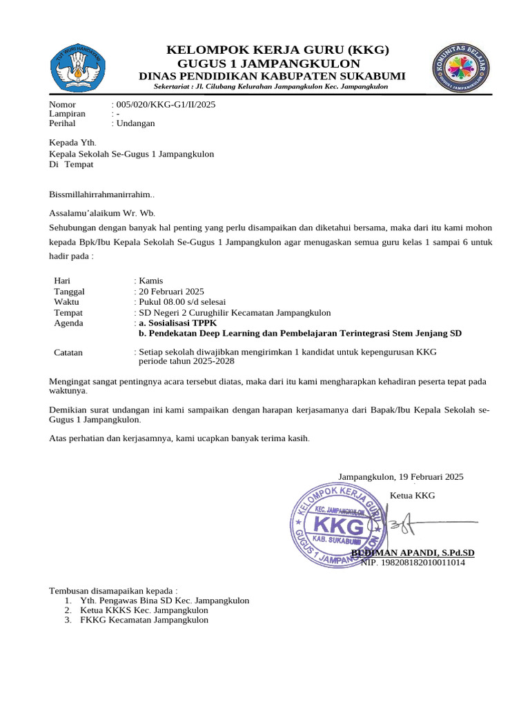 Undangan KKG 20-02-2025 | PDF