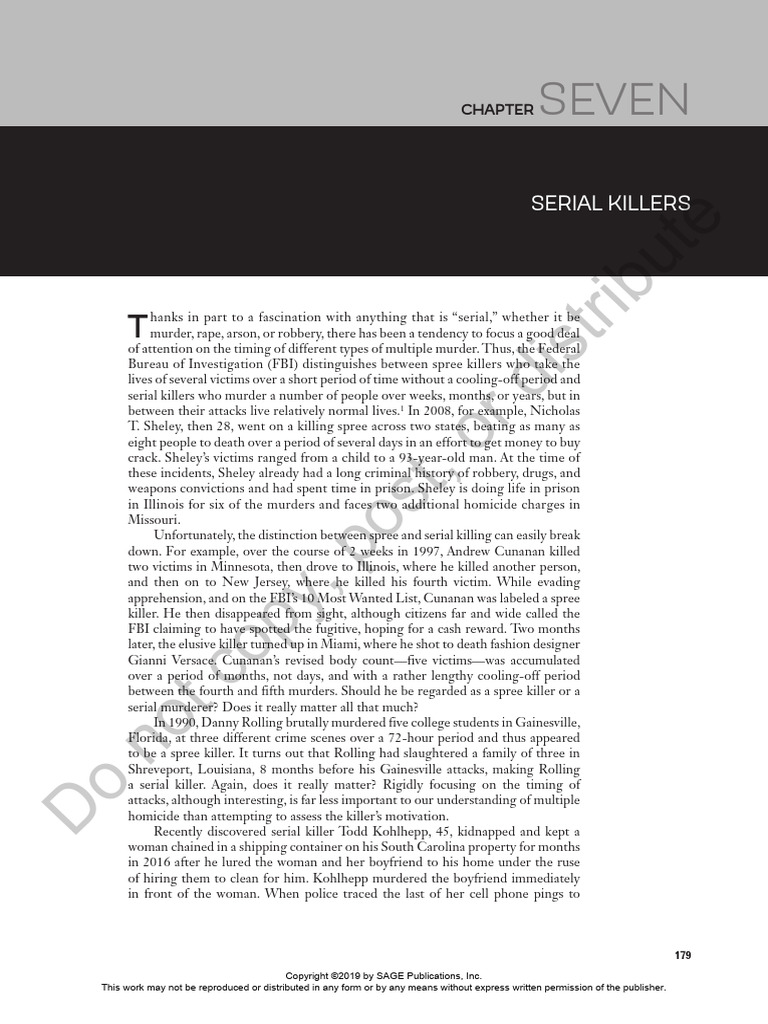 Chapter 7 Serial Killers | PDF | Serial Killer | Todd Kohlhepp