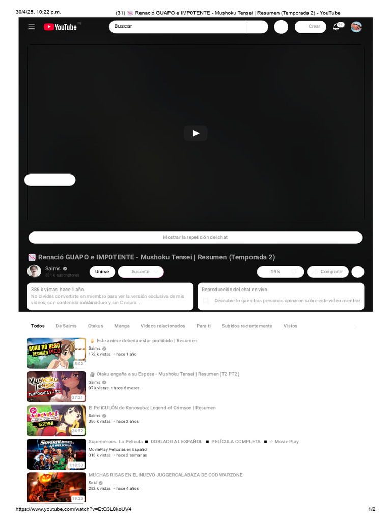 (31) ? Renació GUAPO e IMP0TENTE - Mushoku Tensei _ Resumen (Temporada 2) - YouTube | PDF ...