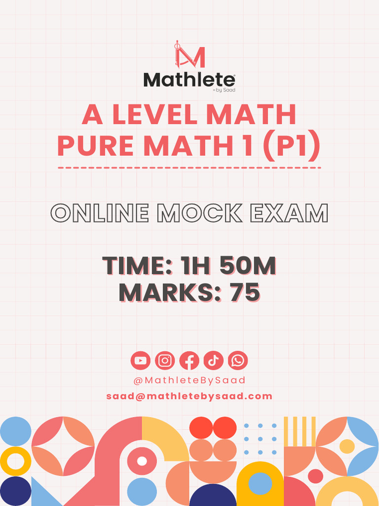 P1 Mock 2 Final | PDF | Mathematical Analysis | Mathematical Objects