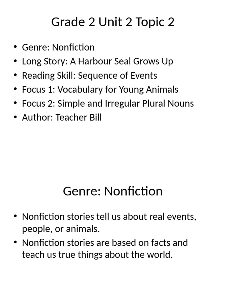 Treasures G2 2 2 Presentation 3 Reading Skill Grammar | PDF | Pinniped ...