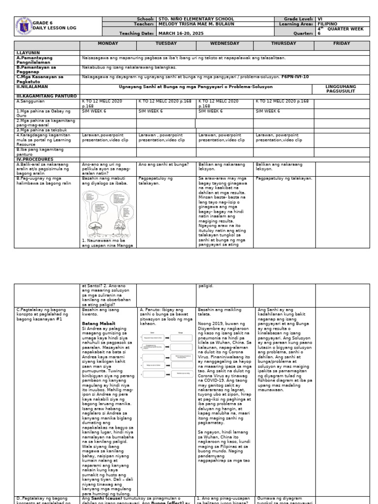 DLL_FILIPINO 6_Q4_W6 (1) | PDF