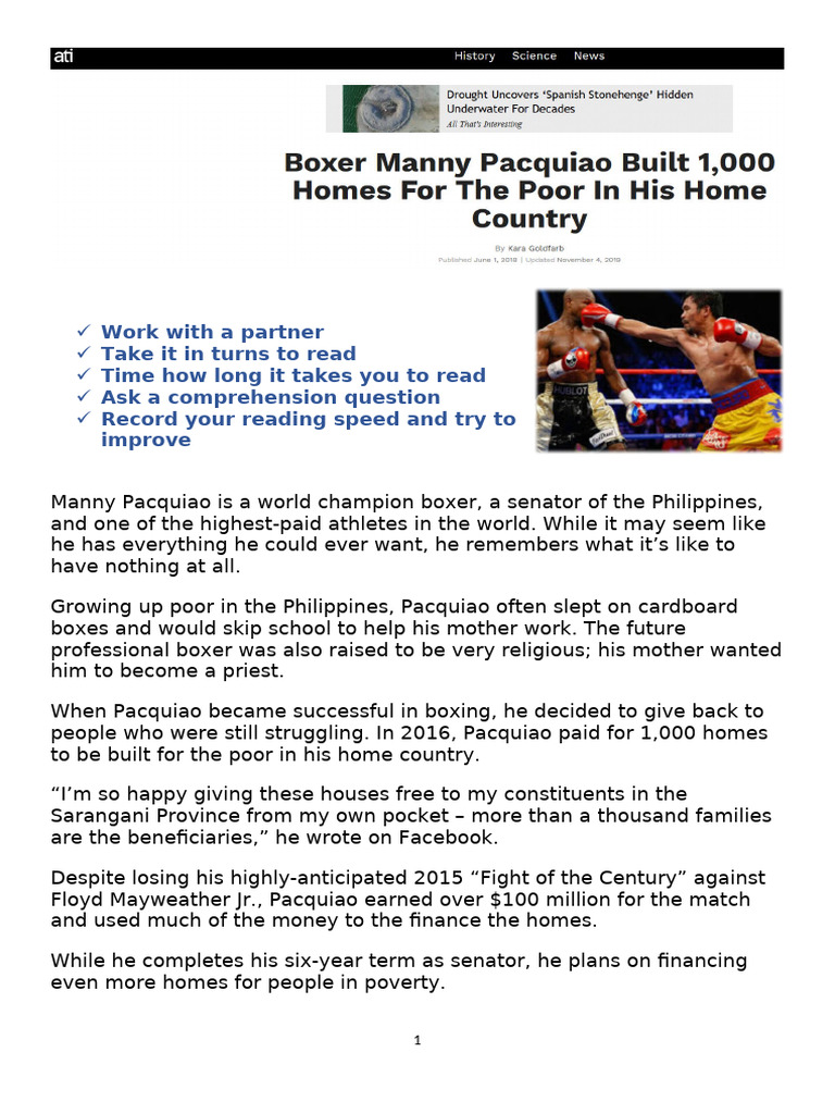 Speed Reading Comprehension Reading Comprehension Exercises - 119825 | PDF