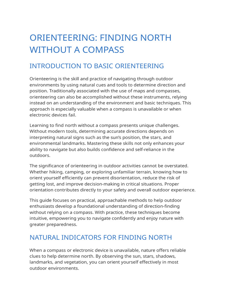 Orienteering Proposal - No Compass | PDF | Navigation | Compass