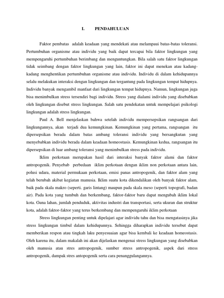 Stres Antropogenik | PDF | Sains & Matematika