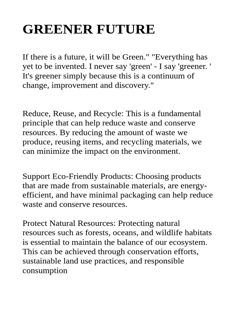 Strategies To Promote Cleaner Greener and Bluer Future Akshara | PDF ...