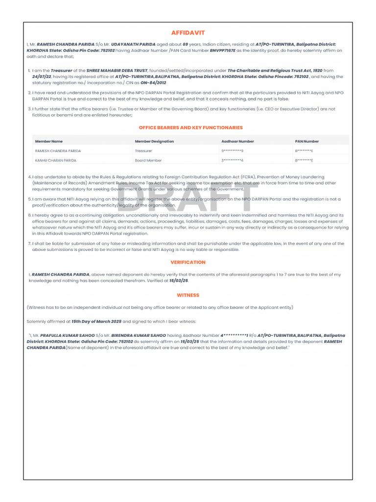 ABETS5989F Affidavit Draft | PDF