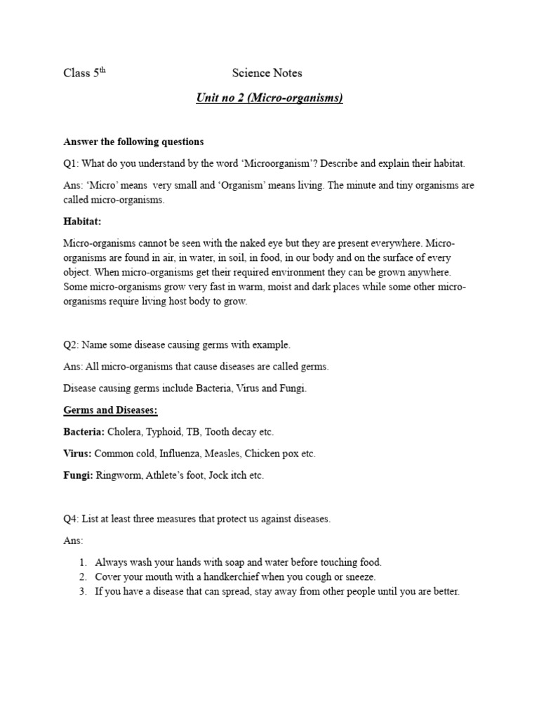 Class 5 Science: Microorganisms Overview | PDF