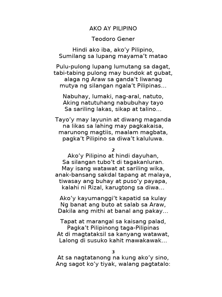 Ako Ay Pilipino | PDF