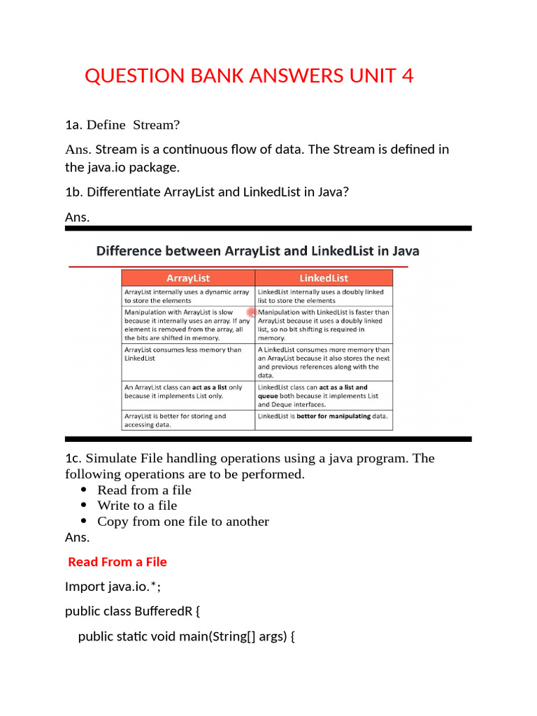 Question Bank Answers Unit 4 | PDF | Databases | Software Engineering