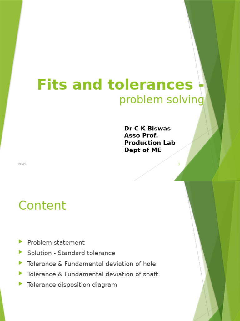 5 Fit Tolerances-Problem Solving | PDF | Engineering Tolerance ...