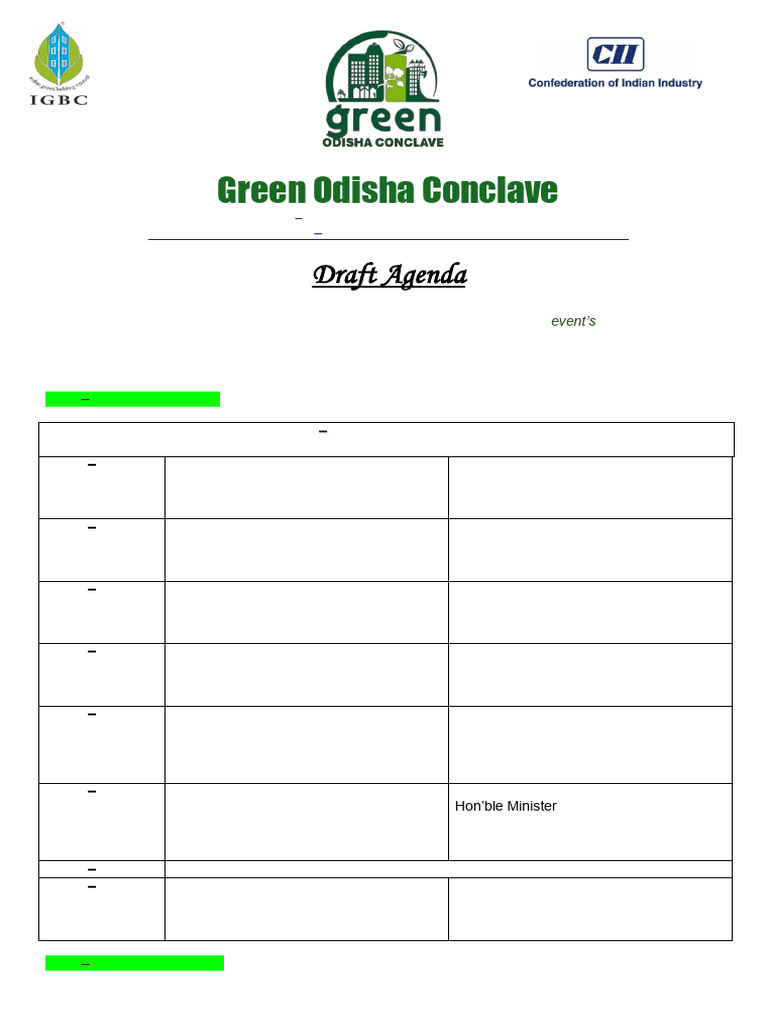 Draft Program - 2nd Green Odisha Conclave | PDF | Building Insulation | Sustainability