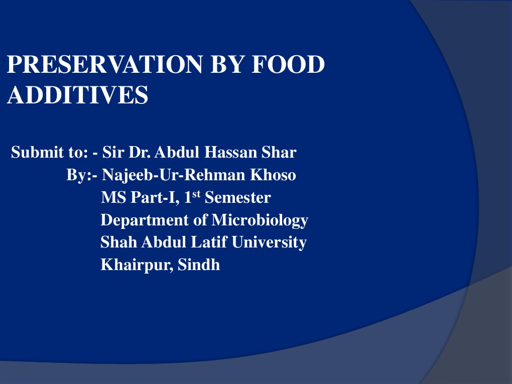 Preservation by Food Additives | PDF | Food Preservation | Food Science