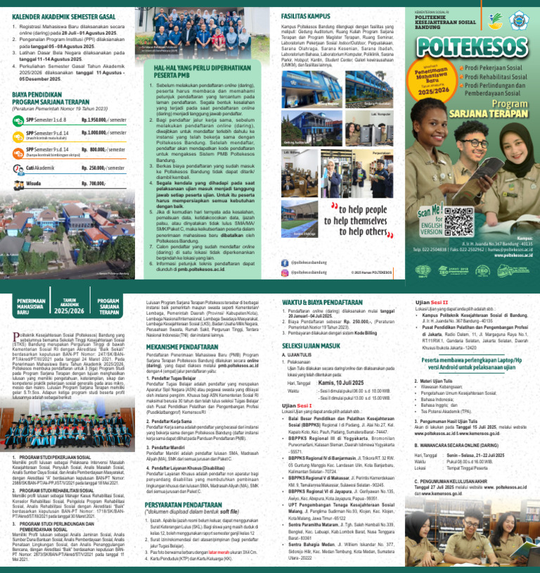 Pendaftaran Poltekesos Bandung 2025 | PDF