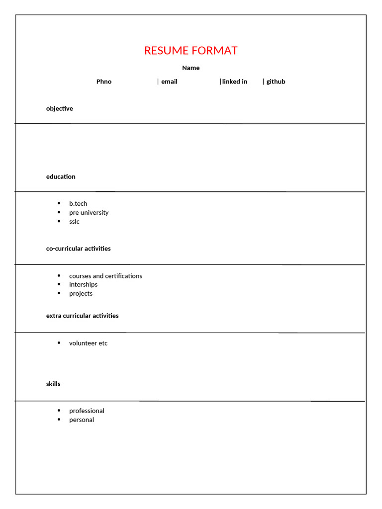 Resume Format | PDF