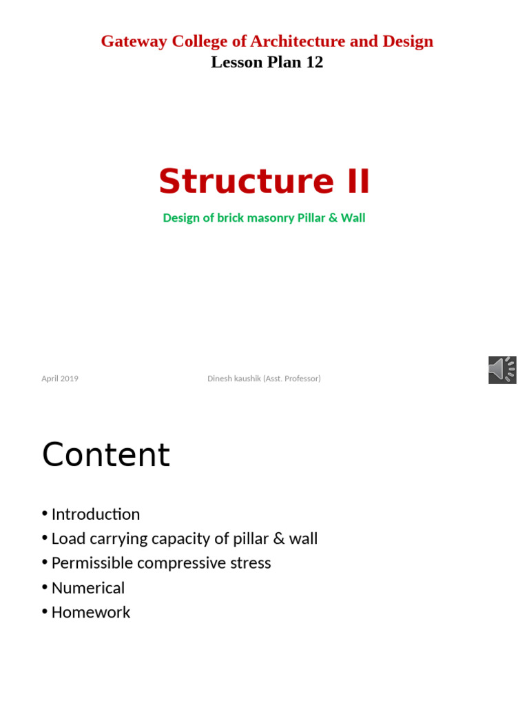 Brick Pillar and Wall Design Guide | PDF | Column | Brick