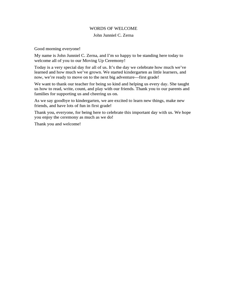 Welcome Address | PDF