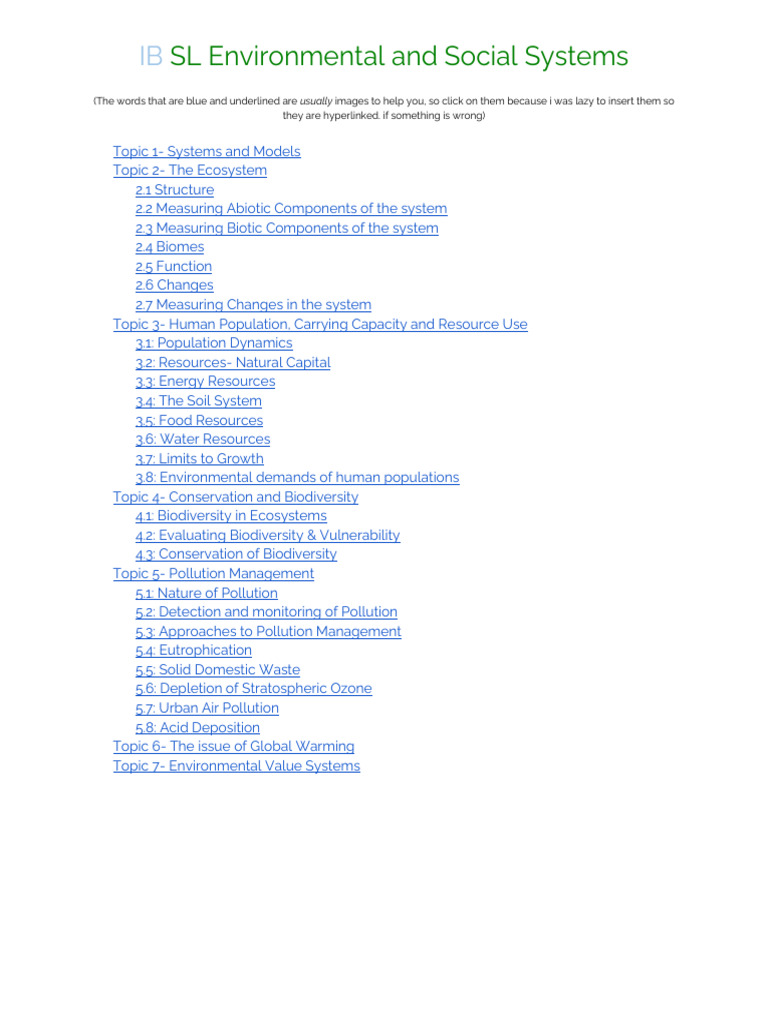 1.ESS (SL) Revision Notes | PDF | Soil | Plate Tectonics
