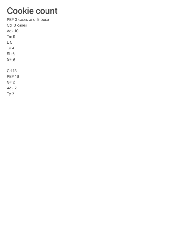 Cookie Count | PDF