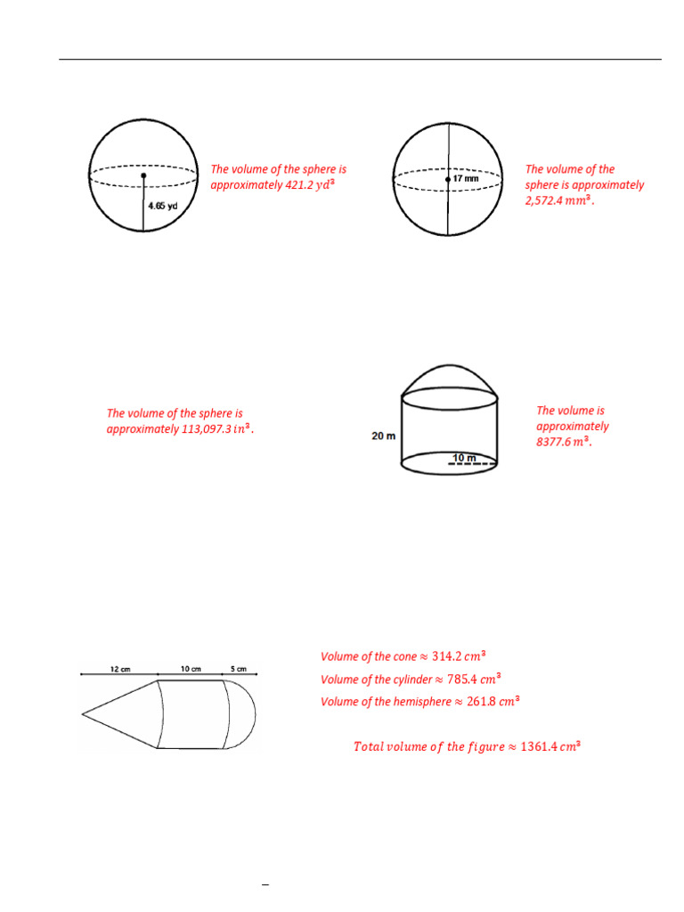 BH 5.2C HW Key 18-19 | PDF | Sphere | Volume