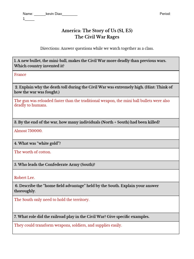 Civil War Insights and Key Facts | PDF | American Civil War | Southern ...