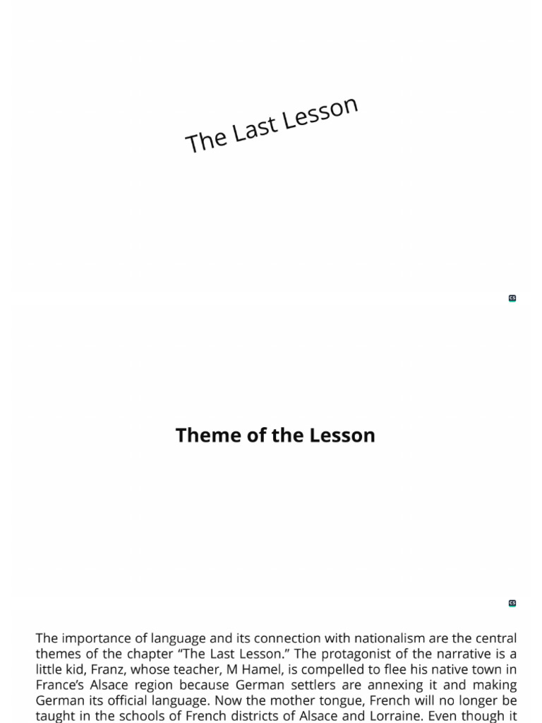 The Last Lesson | PDF