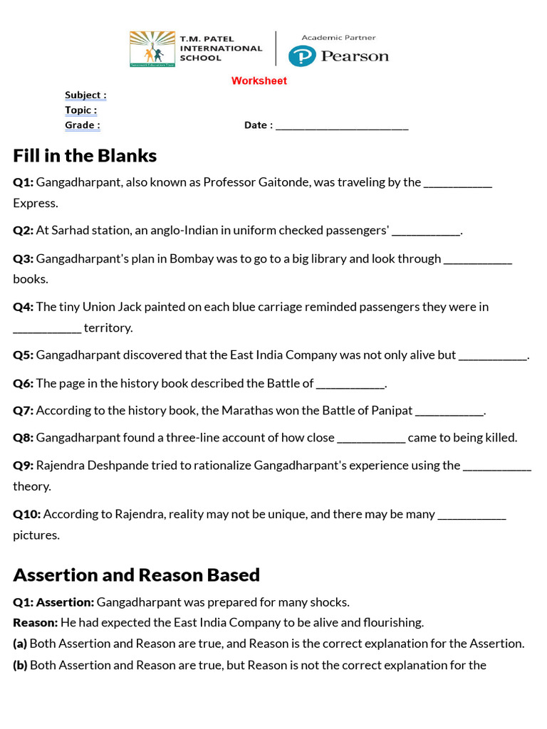 The Adventure Worksheet TMPIS | PDF | Epistemology