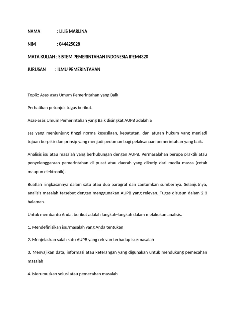 Analisis AUPB dalam Praktik Pemerintahan | PDF