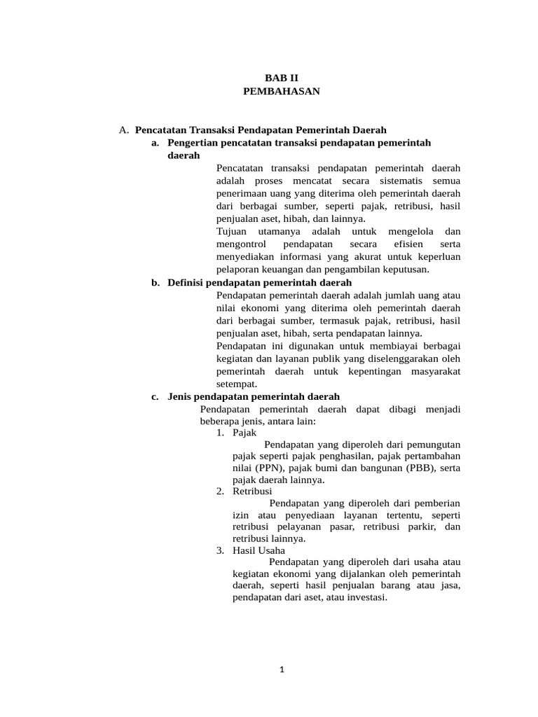 Bab Ii - Makalah Pencatatan Transaksi Pemerintahan Daerah | PDF