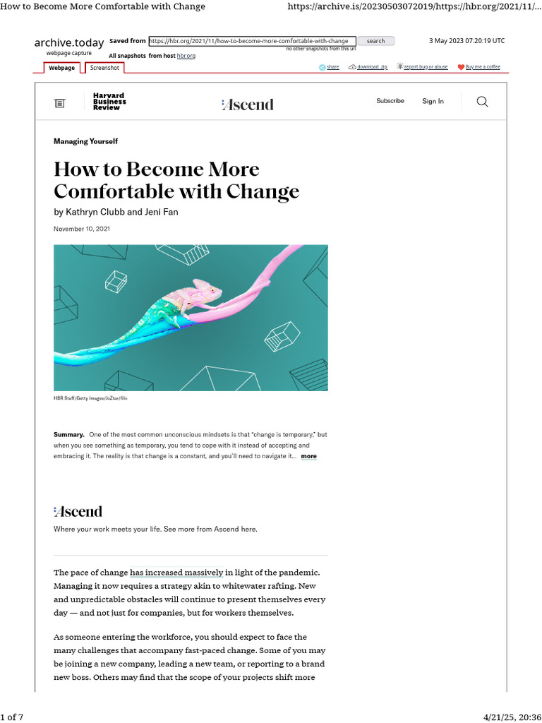 Embracing Change for Career Growth | PDF | Mindset | Thought