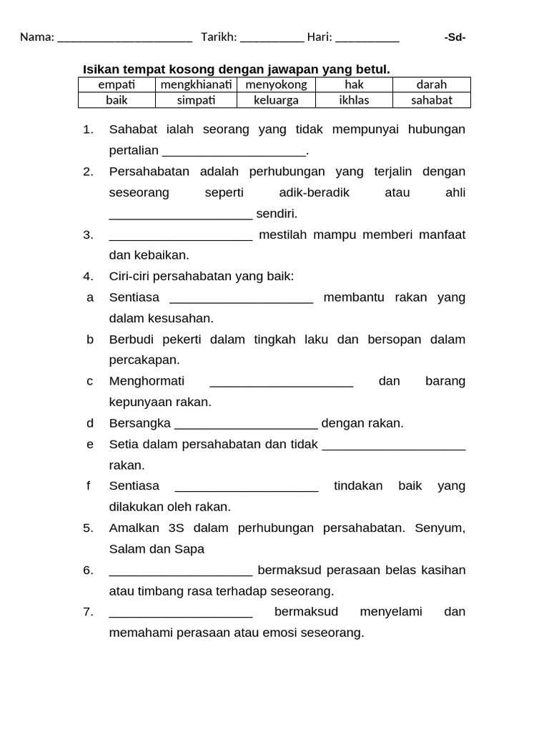 1.4 Latihan Adab Persahabatan | PDF