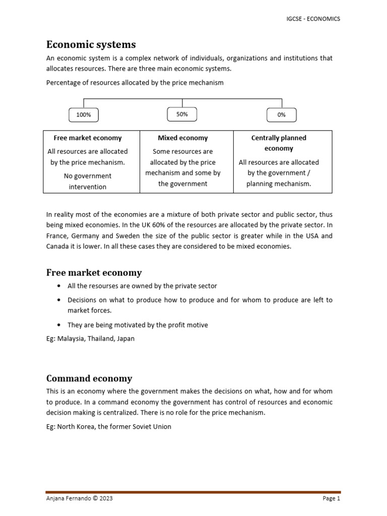 IGCSE - Part 8 - Mixed Economy | PDF