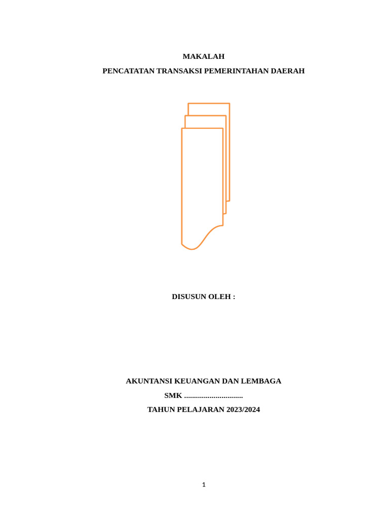 Cover KP Dan Di - Makalah Pencatatan Transaksi Pemerintahan Daerah | PDF