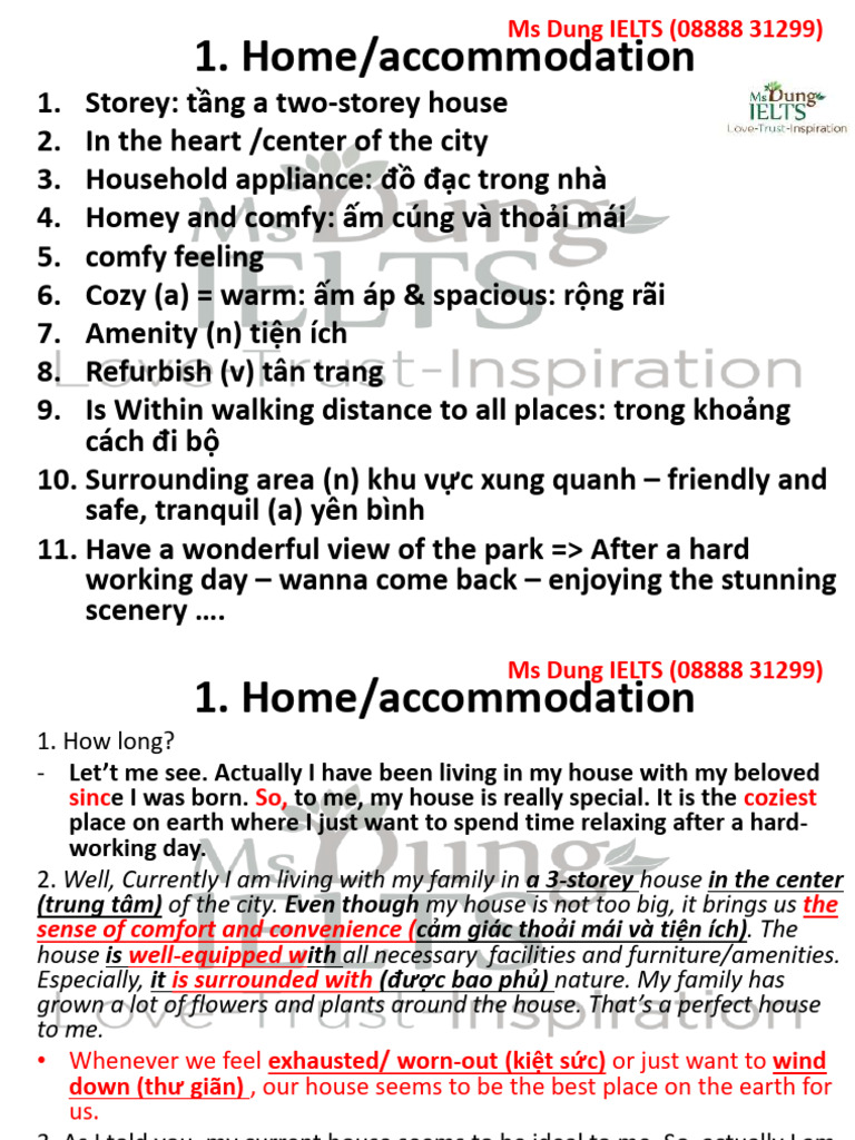 SPEAKING QUÝ 2 2024 Ms Dung IELTS | PDF | Perfume | Odor