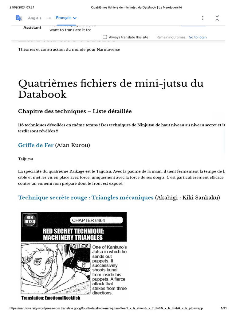 4e Fichiers de Mini Jutsu Du Databook | PDF