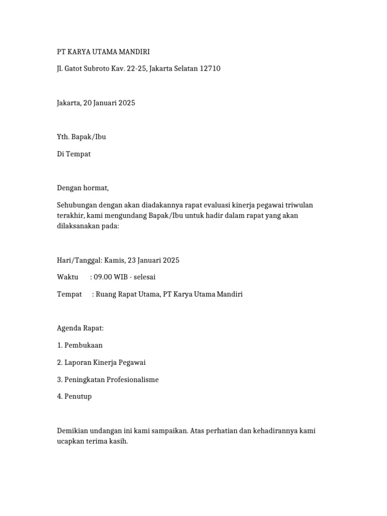 Undangan Rapat | PDF
