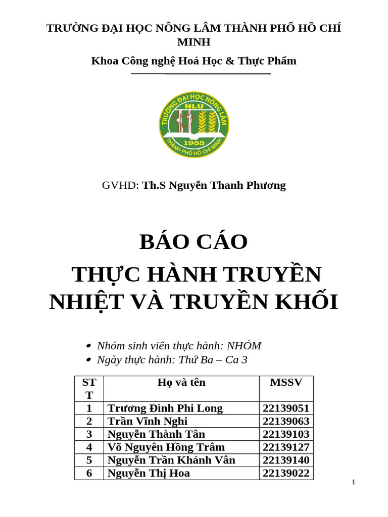 Báo cáo Thực hành TNTK.1 | PDF