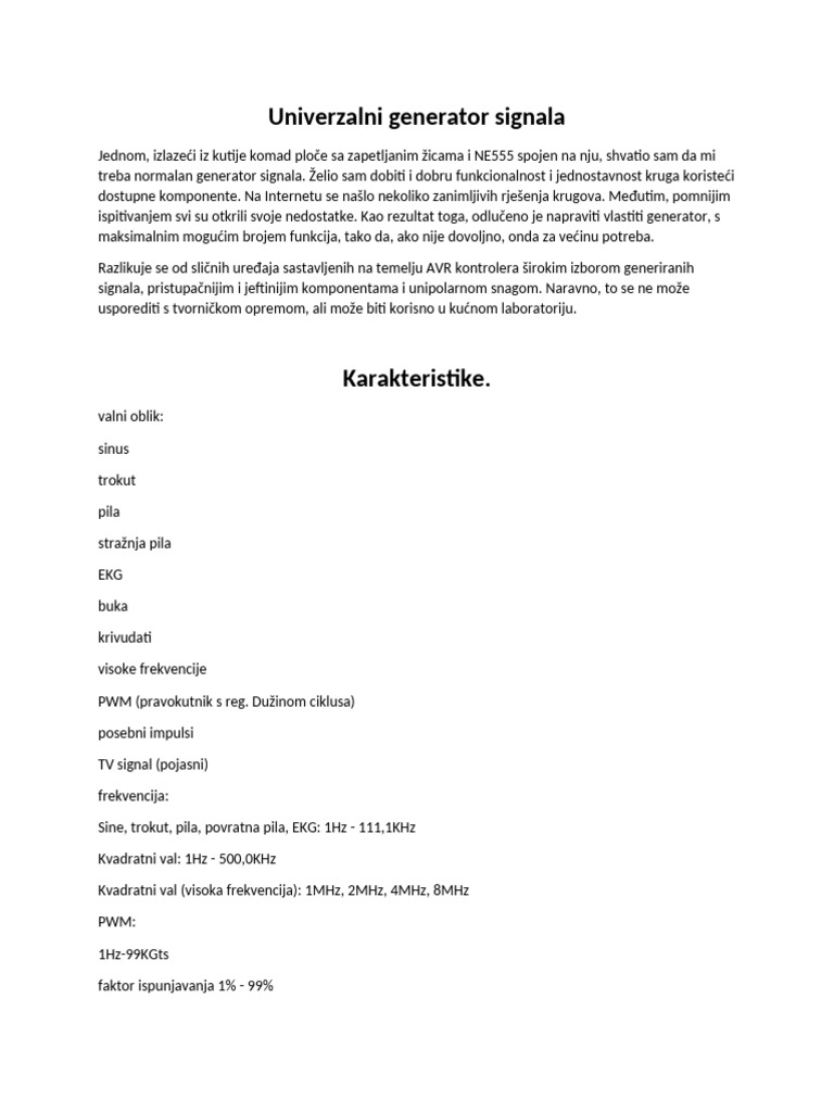 Univerzalni generator signala | PDF