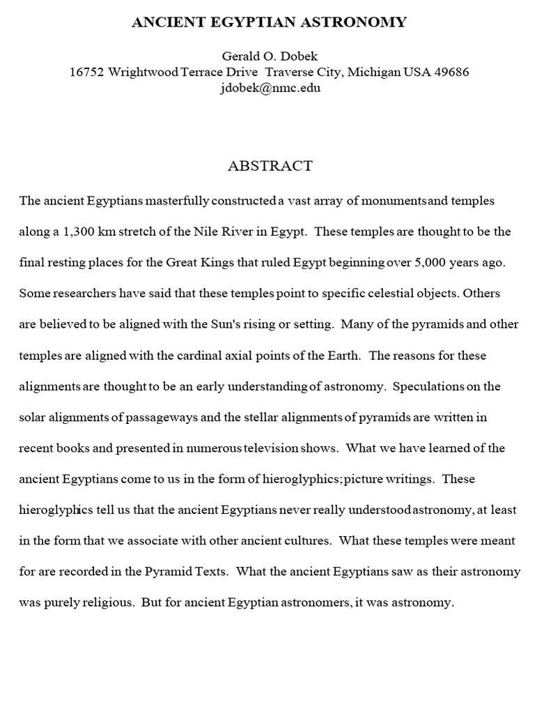 Ancient Egyptian Astronomy Insights | PDF | Egyptian Pyramids | Ancient ...