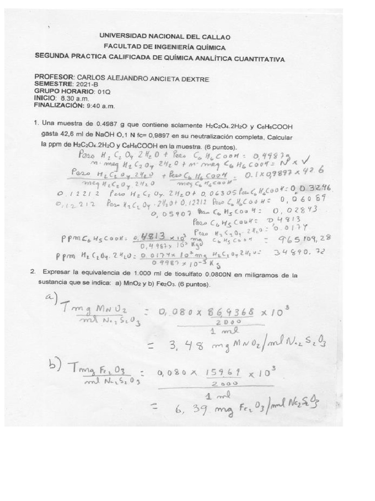 Segunda Practica Calificada Resuelto | PDF