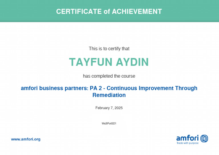 Amfori Business Partners PA 2 - Continuous Improvement Through ...