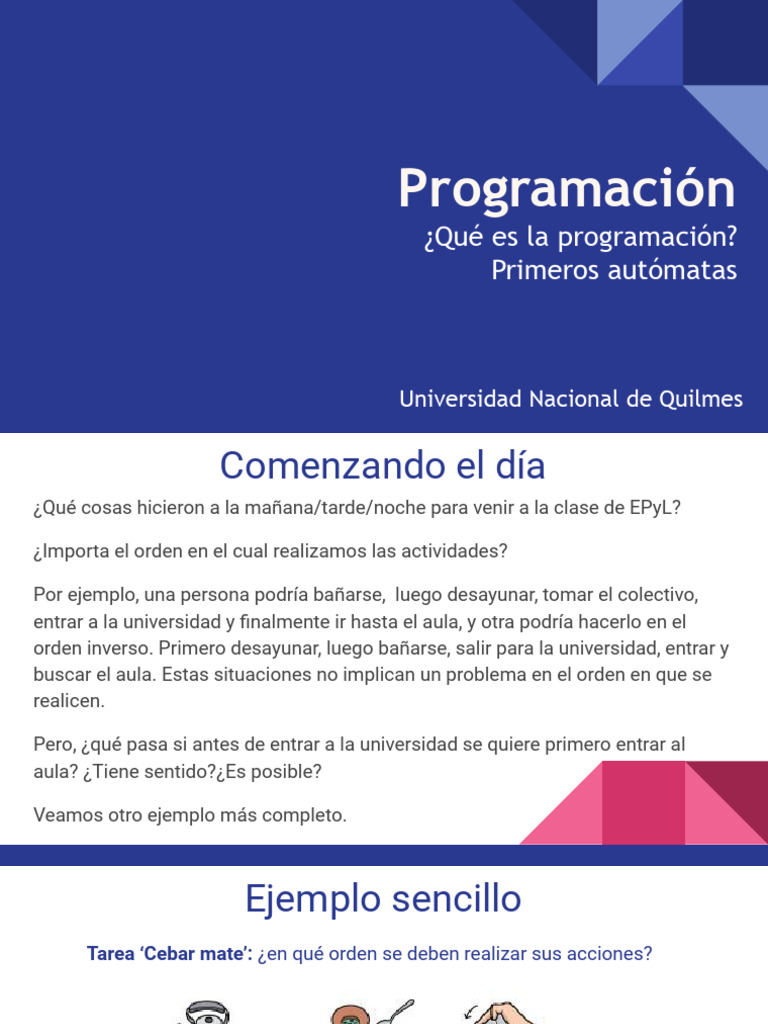 V2024 Programacion 1 Que Es La Programacion y Primeros Automatas TEORIA | PDF | Lenguaje de ...