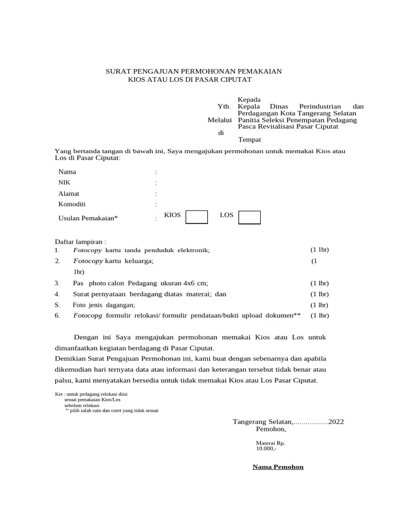 Surat Pengajuan | PDF