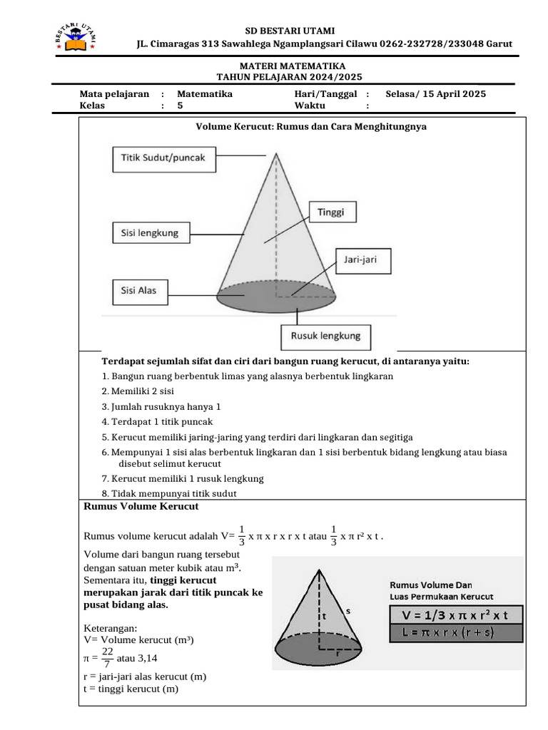 Kerucut Dan Tabung | PDF