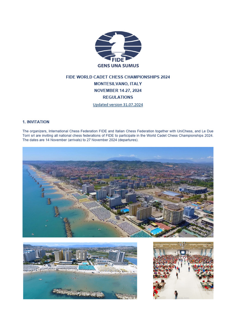 Regulations Montesilvano WCCC 31.07 | PDF | Travel Visa | Fee