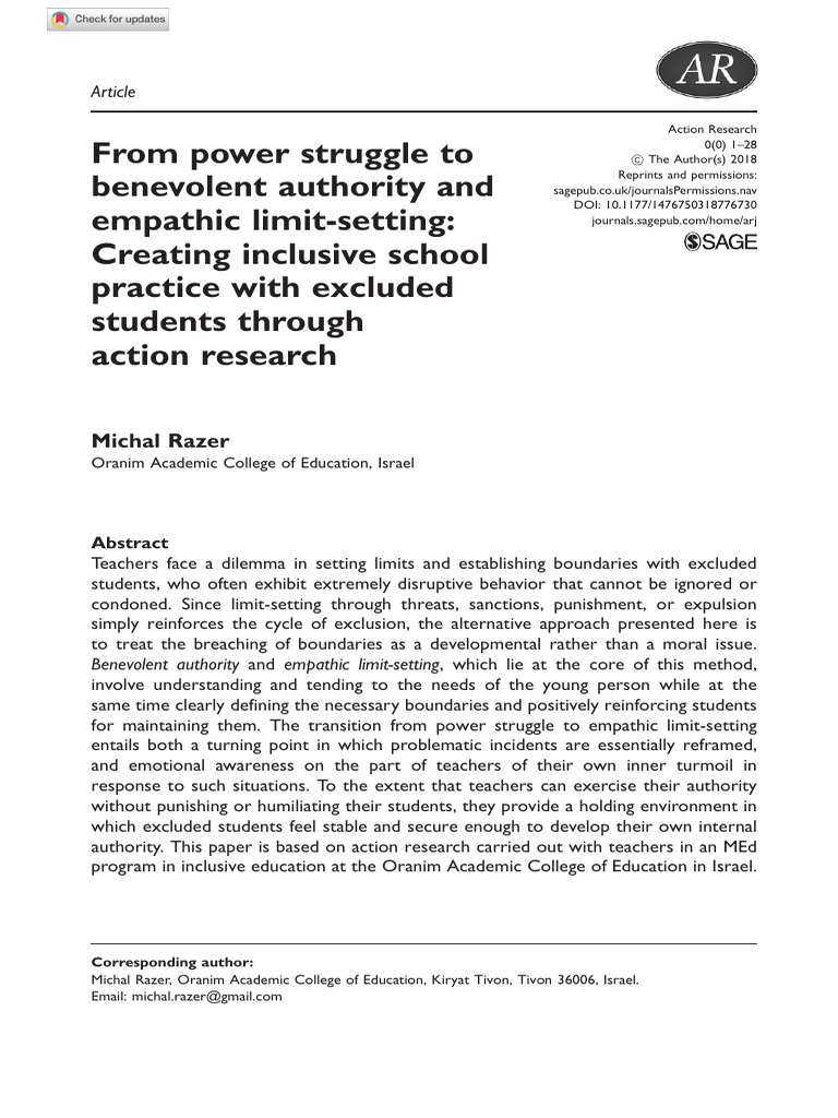 Sample Action Research 3 | PDF | Empathy | Teachers