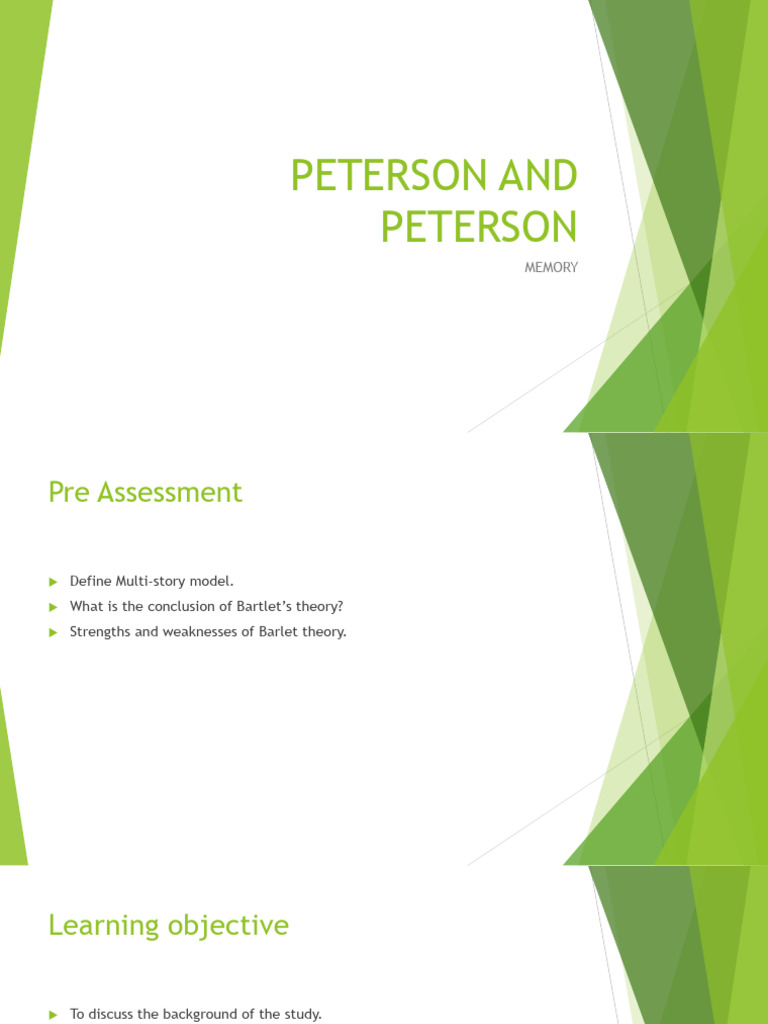 Peterson and Peterson | PDF